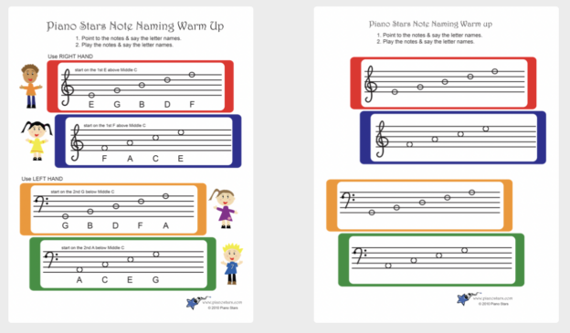Note Naming Warm UP - Piano Stars PDF's