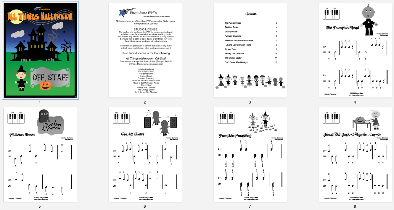Halloween - Piano Stars PDF's