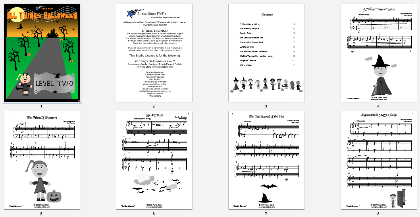 Halloween - Piano Stars PDF's